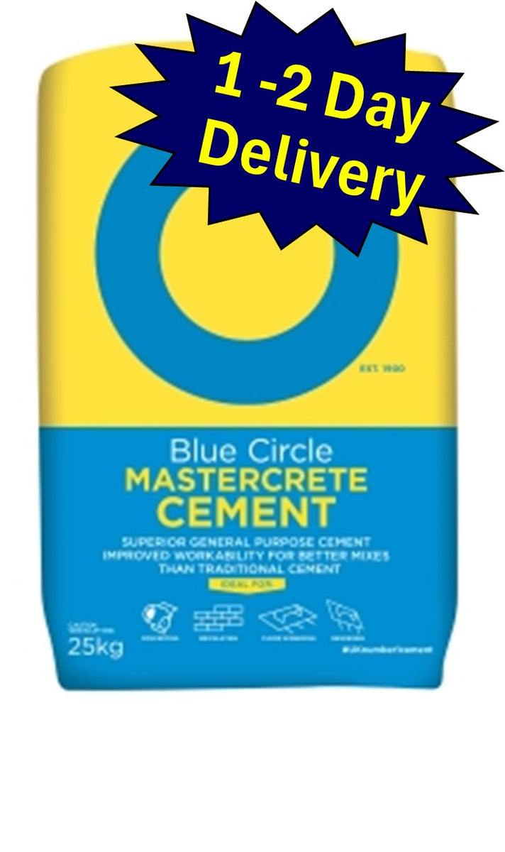 Mastercrete - Blue Circle Grey Cement in Plastic Bag - 25kg I The ...