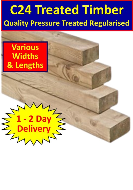 225 x 47mm (9" x 2") Sawn Pressure Treated Regularised Timber - 5.4m I ...